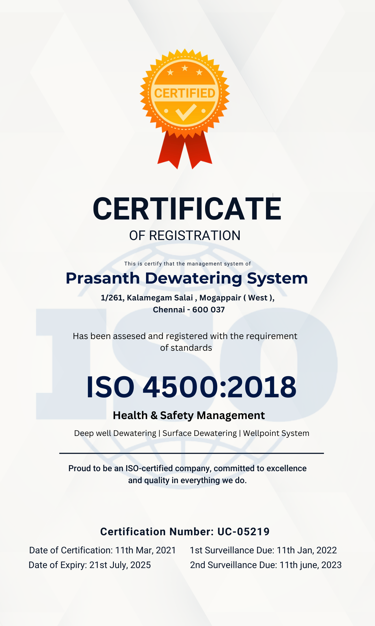 Prasanth Dewatering | ISO Certified Dewatering Company India